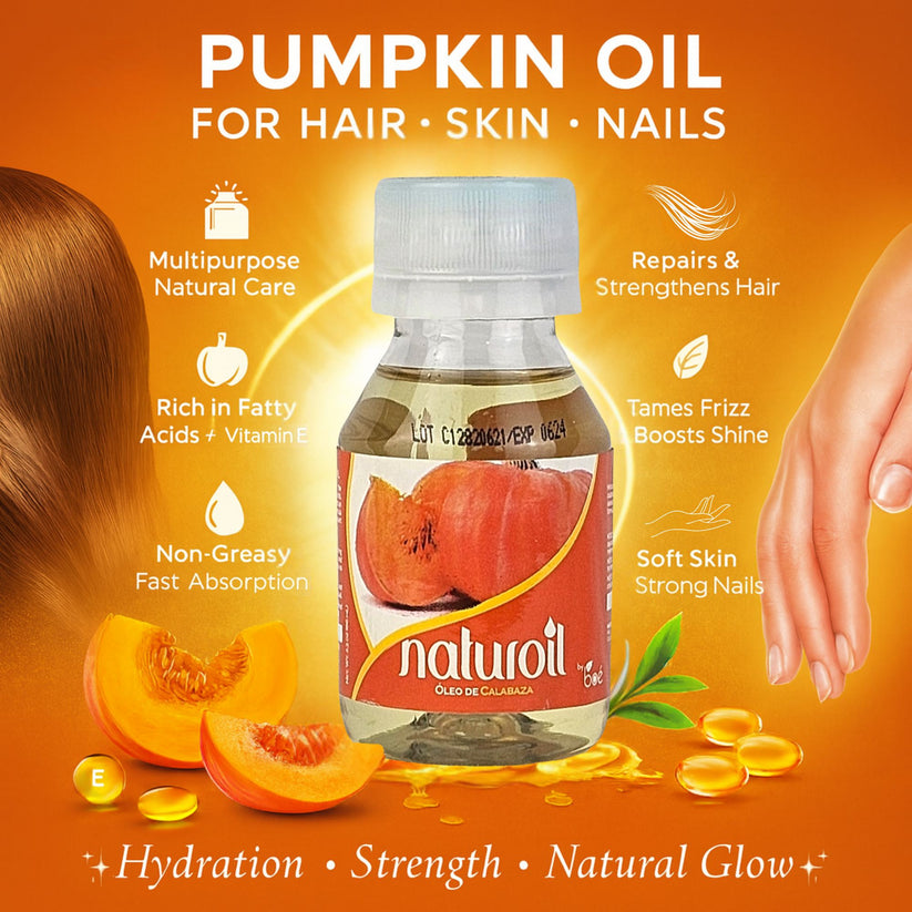 Naturoil Pumpkin Oil for Hair, Skin & Nails 2 oz - Rich in Fatty Acids ...